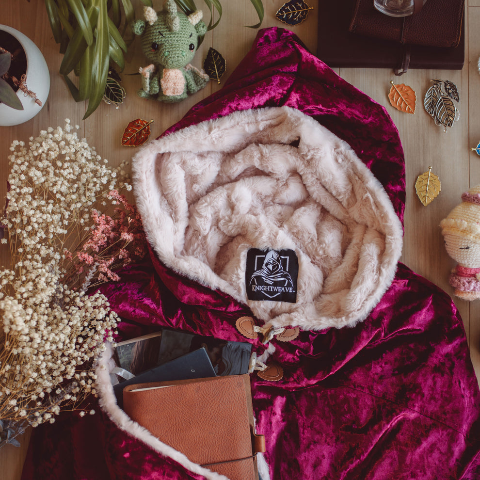 KnightWeave Royal Cloak | Luxury Velvet Hooded Cape for Renaissance ...
